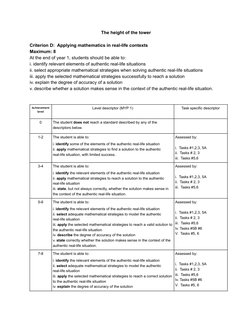 MYP Criterion D: Real-Life Math Application | PDF | Teaching Methods ...