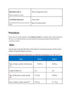 Percent Yield Analysis of MgO Lab | PDF | Magnesium | Physical Sciences
