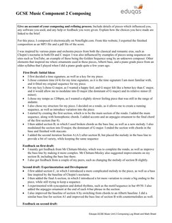 Eduqas GCSE Music Composition Log 2025 | PDF | Musical Forms | Music Theory