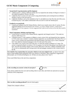 Eduqas GCSE Music Composition Log 2025 | PDF | Musical Forms | Music Theory