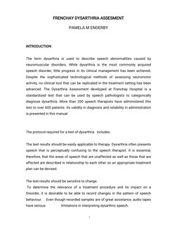 Frenchay Dysarthria Assessment Manual | PDF | Breathing | Medical Diagnosis