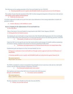 UHC Act: Key Provisions and Regulations | PDF | Universal Health Care ...