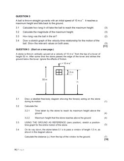 Grade 12 Vertical Projectile Motion Q&A | PDF