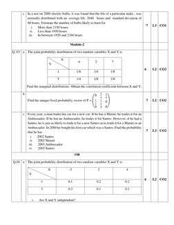 BCS301 Model Question Paper 2022 | PDF | Statistics | Statistical Models