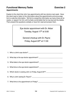 WALC 10: Memory Exercises Guide | PDF | Language Arts & Discipline