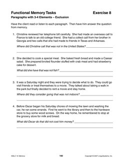 WALC 10: Memory Exercises Guide | PDF | Language Arts & Discipline