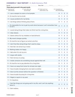 Conners4 Self-Report Full V1 | PDF