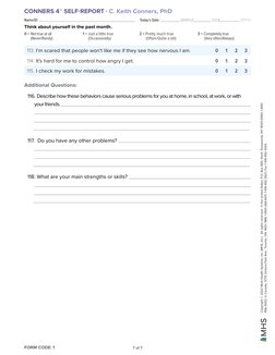 Conners4 Self-Report Full V1 | PDF