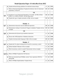 BCS403 DBMS Model Question Paper II | PDF | Databases | Conceptual Model