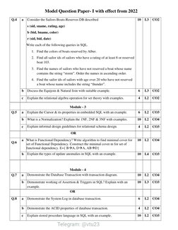 BCS403 DBMS Model Question Paper II | PDF | Databases | Conceptual Model