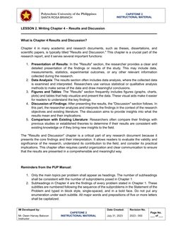 Chapter 4: Results and Discussion Guide | PDF | Data | Career & Growth