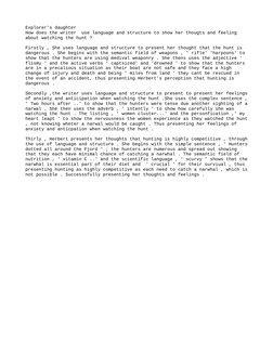 Language and Structure in "The Explorer's Daughter" | PDF