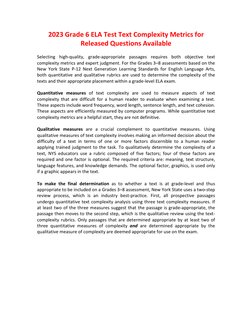 2023 NYS Grade 6 ELA Released Questions | PDF | Multiple Choice ...
