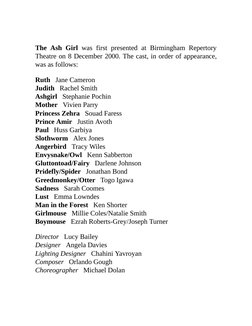 The Ash Girl (Wertenbaker, Timberlake) | PDF