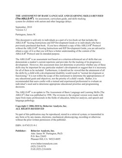 ABLLS-R Assessment Guide | PDF | Hand | Human Anatomy