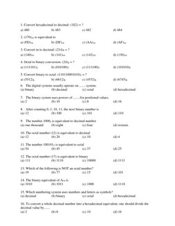 Number System Conversion Practice Questions | PDF | Encodings | Numbers