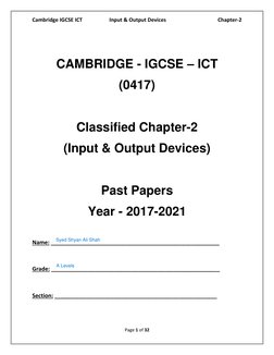 IGCSE ICT Input & Output Devices Guide | PDF | Printer (Computing ...