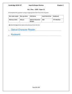 IGCSE ICT Input & Output Devices Guide | PDF | Printer (Computing ...