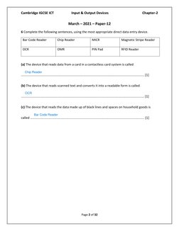 IGCSE ICT Input & Output Devices Guide | PDF | Printer (Computing ...