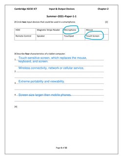 IGCSE ICT Input & Output Devices Guide | PDF | Printer (Computing ...