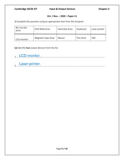 IGCSE ICT Input & Output Devices Guide | PDF | Printer (Computing ...