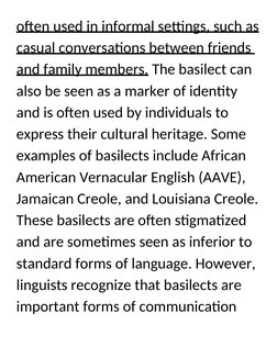 Acrolect, Mesolect, and Basilect Explained | PDF | Social Science ...