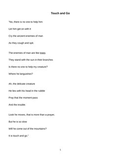 Analysis of Stevie Smith's "Touch and Go" | PDF | Poetry | Rhyme