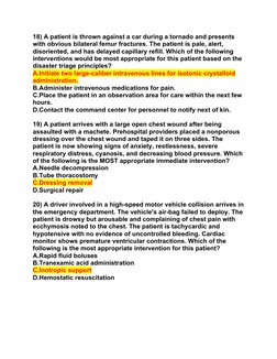 TNCC 9th Edition Exam Study Guide | PDF | Major Trauma | Emergency ...