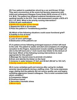 TNCC 9th Edition Exam Study Guide | PDF | Major Trauma | Emergency ...