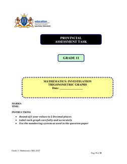 Grade 11 Mathematics SBA 2025 Guide | PDF | Educational Assessment ...