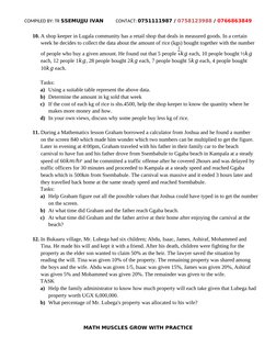 Senior One Mathematics Scenario Questions | PDF | Area | Cakes