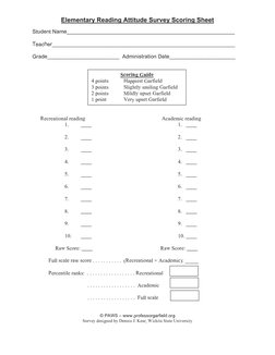 Garfield Reading Attitudes Survey | PDF
