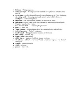 Baseball Abbreviations and Terms Guide | PDF | Pitcher | Home Run
