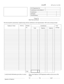EPF C Form Submission Guidelines | PDF | Cheque | Money