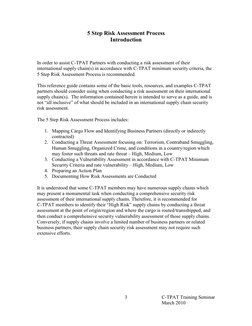 C-TPAT 5 Step Risk Assessment Guide | PDF