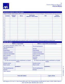 Informe Médico AXA 2024 Editable | PDF | Póliza de seguros | Hospital