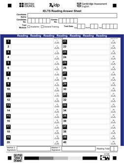 IELTS Listening and Reading Answer Sheet | PDF | International English ...