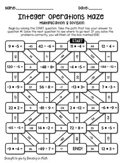Integer Operations Maze Pack | PDF | Mathematics | Arithmetic