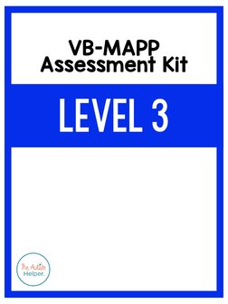 VB-MAPP Assessment Kit Setup Guide | PDF | Information | Hand