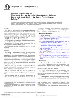 Astm G48 | PDF | Corrosion | Stainless Steel