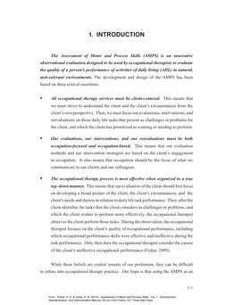 AMPS: Occupational Therapy Assessment Guide | PDF | Occupational ...