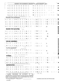 Grade 6 NAT Answer Sheet 2025 | PDF