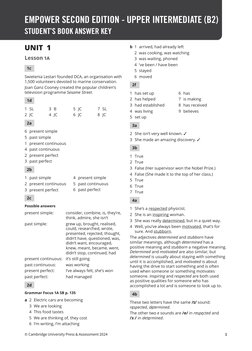 Empower B2 Student's Book Answer Key | PDF | Verb