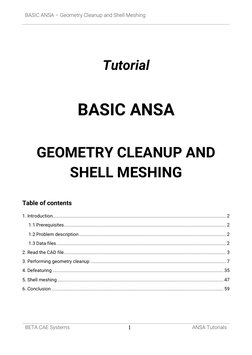 ANSA Tutorial: Geometry Cleanup & Meshing | PDF | Computer Aided Design ...