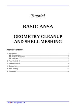 ANSA Geometry Cleanup & Shell Meshing Guide | PDF | Computer Aided ...