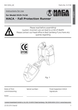 HACA Fall Protection Runner Manual | PDF | Personal Protective ...