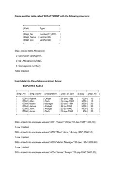 SQL Employee and Department Tables | PDF | Data Management Software ...