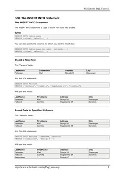 W3Schools SQL Tutorial Overview | PDF | Database Index | Table (Database)