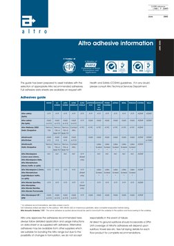 Altro Adhesives Selection Guide | PDF | Adhesive | Economic Sectors