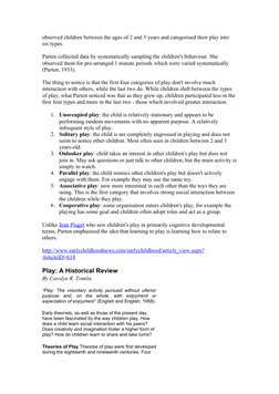 Parten's Six Stages of Play | PDF | Play (Activity) | Developmental ...